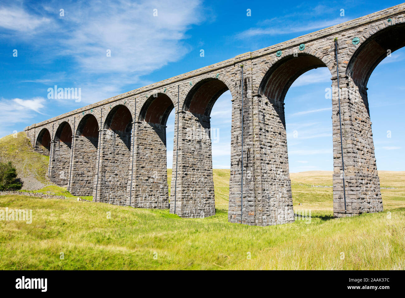 The famous Ribblehead viaduct on the Settle- Carlisle line, Yorkshire ...