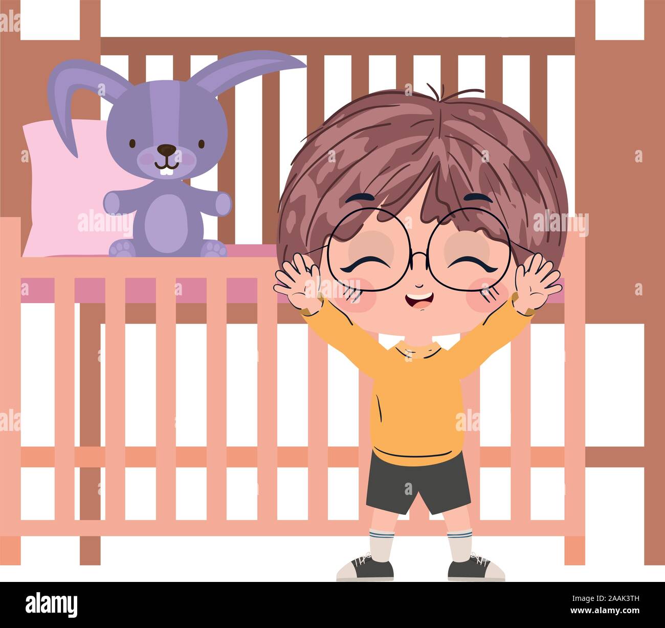 Isolated boy cartoon and cradle vector design Stock Vector Image & Art ...