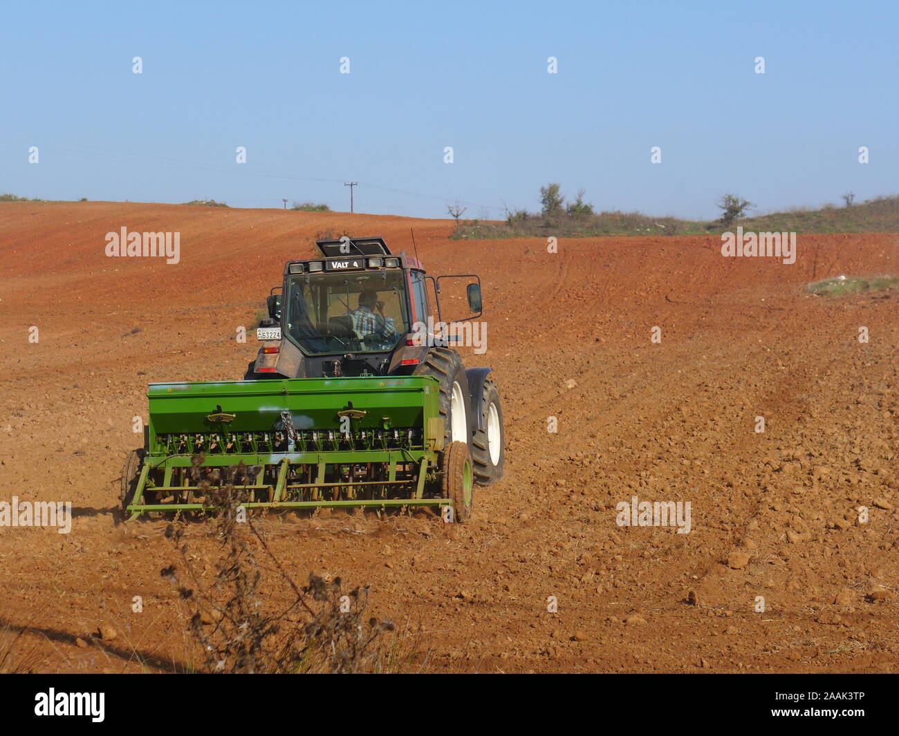 farming & plowing the soil in Chalkidiki, Greece Stock Photo - Alamy