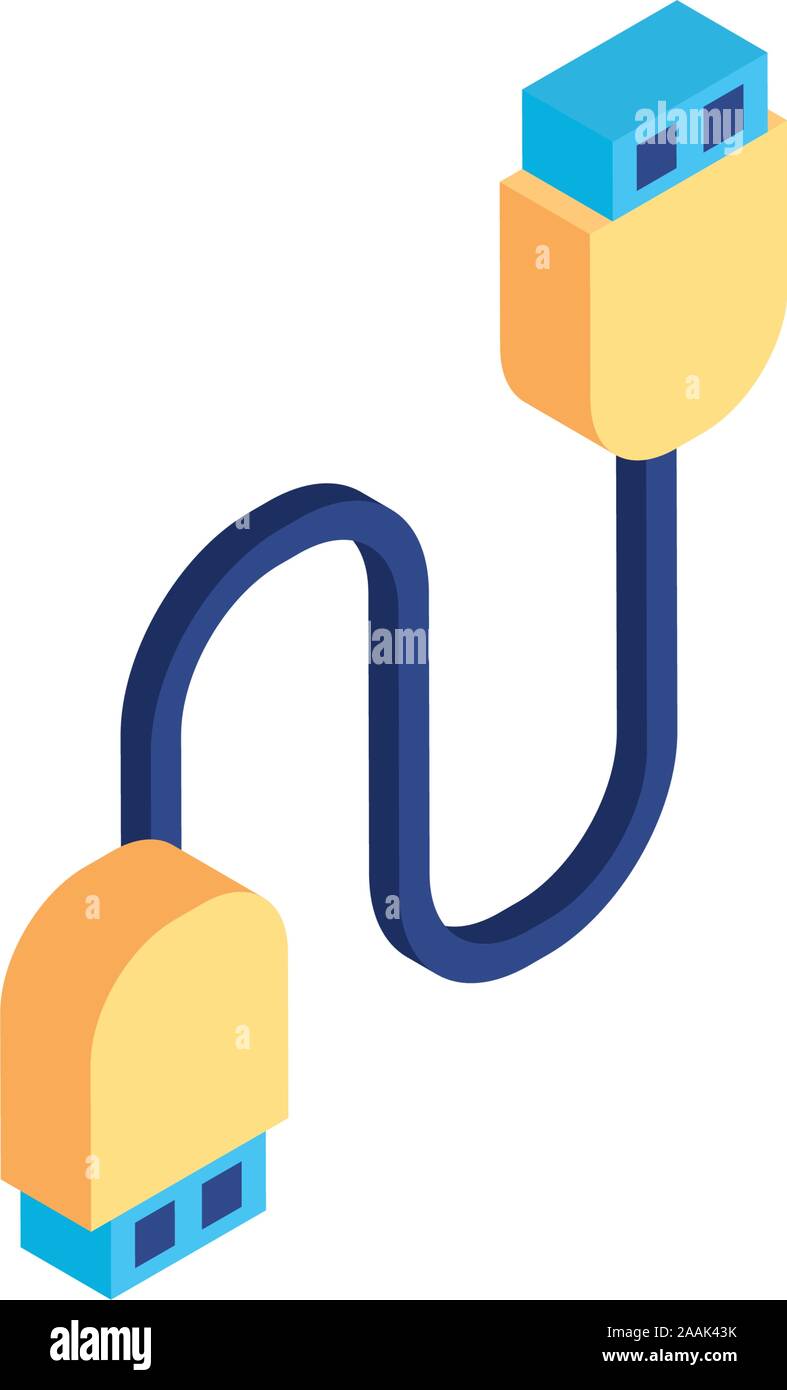 usb connector wire isolated icon Stock Vector Image & Art - Alamy