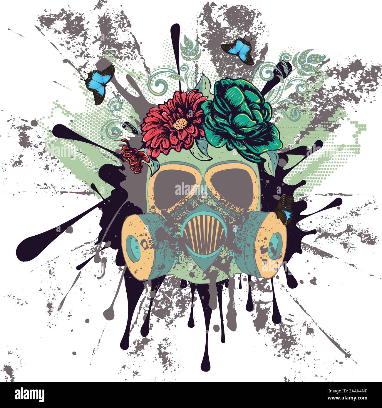 Graffiti Cartoon With Gas Mask