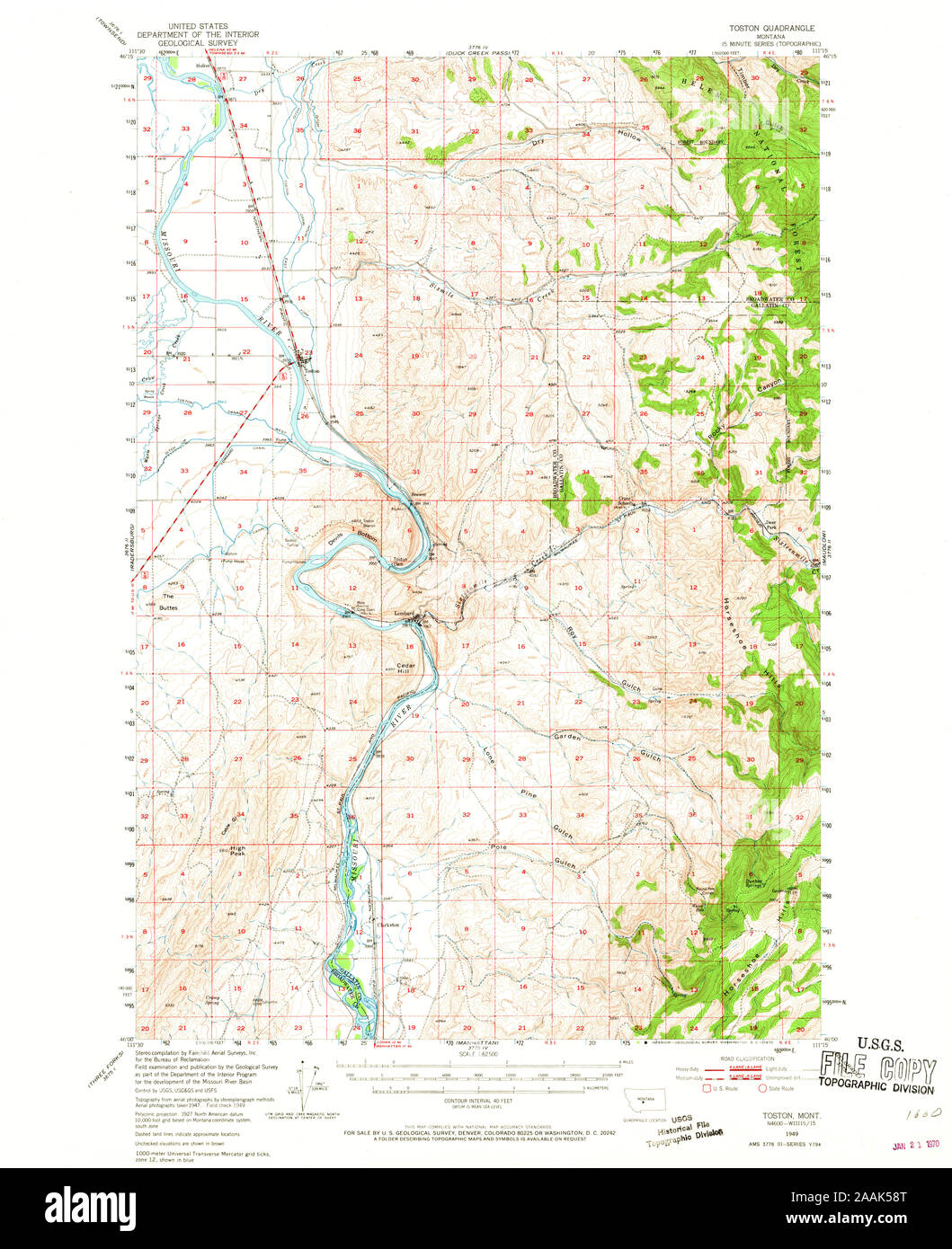 Map of toston montana hi-res stock photography and images - Alamy