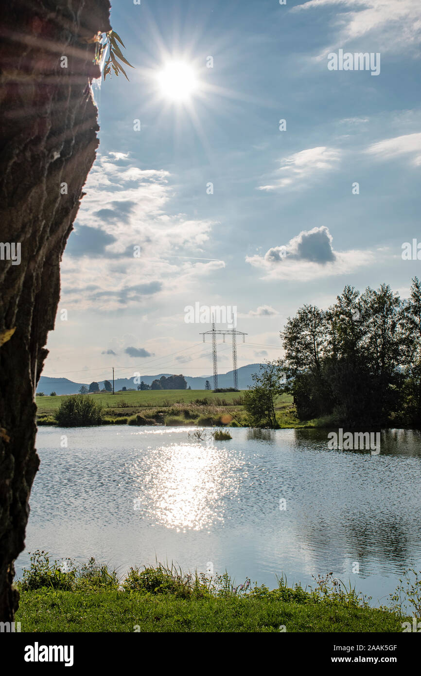 summer sun reflection on the water in nature Stock Photo - Alamy
