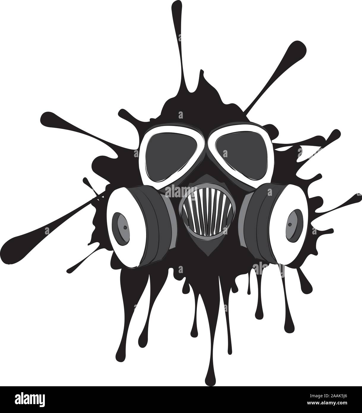 Graffiti Cartoon With Gas Mask