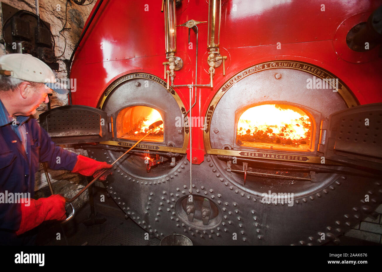 The boiler at Queens Mill in Burnley. The mill is powered by a steam ...