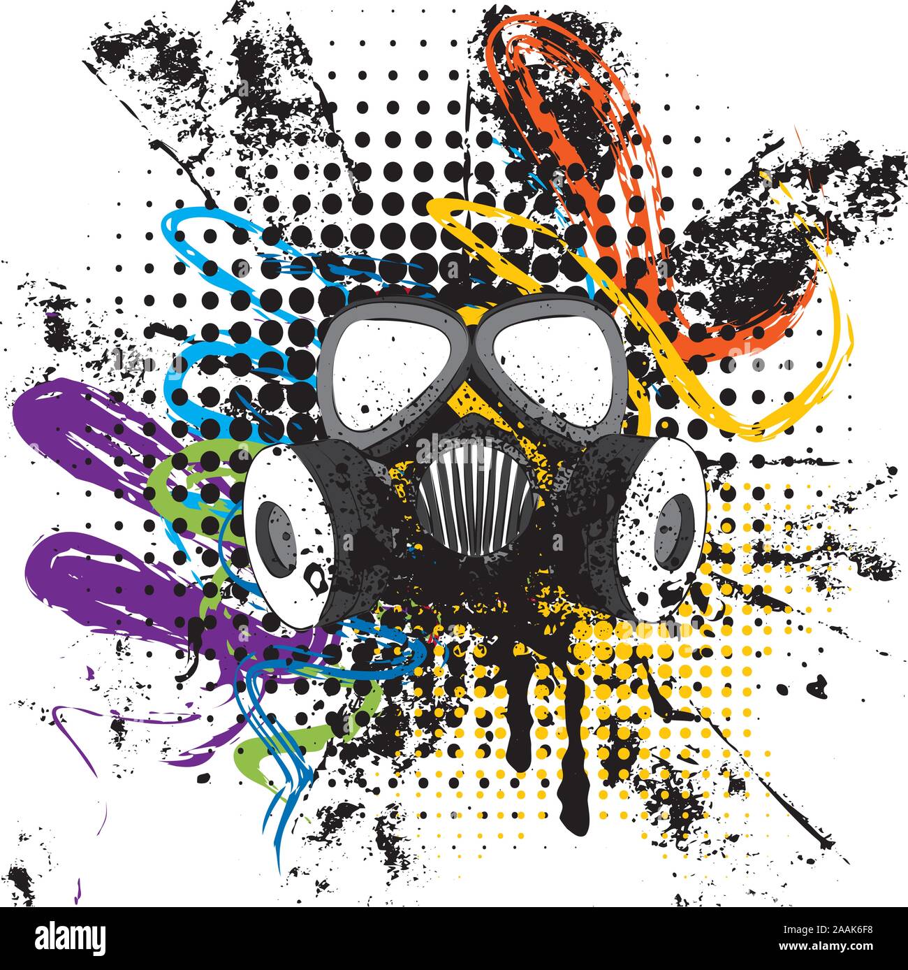 Graffiti Cartoon With Gas Mask