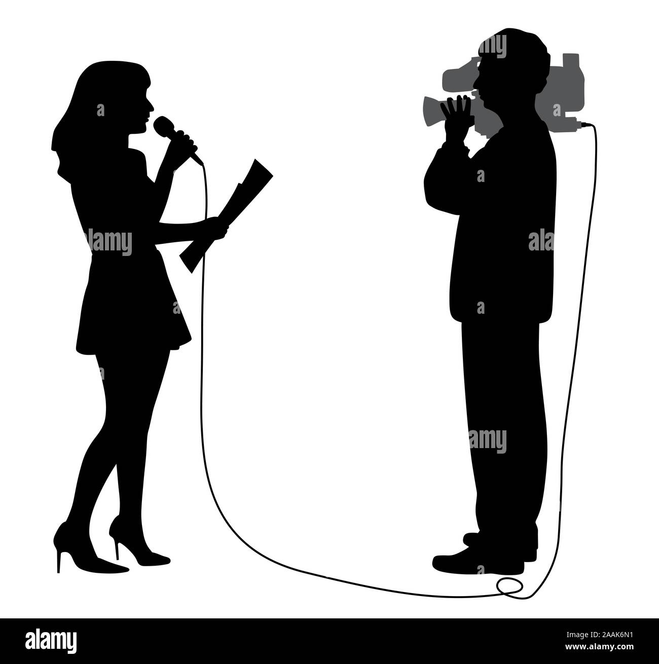 News Reporter In Front Of Tv Camera High Resolution Stock Photography ...