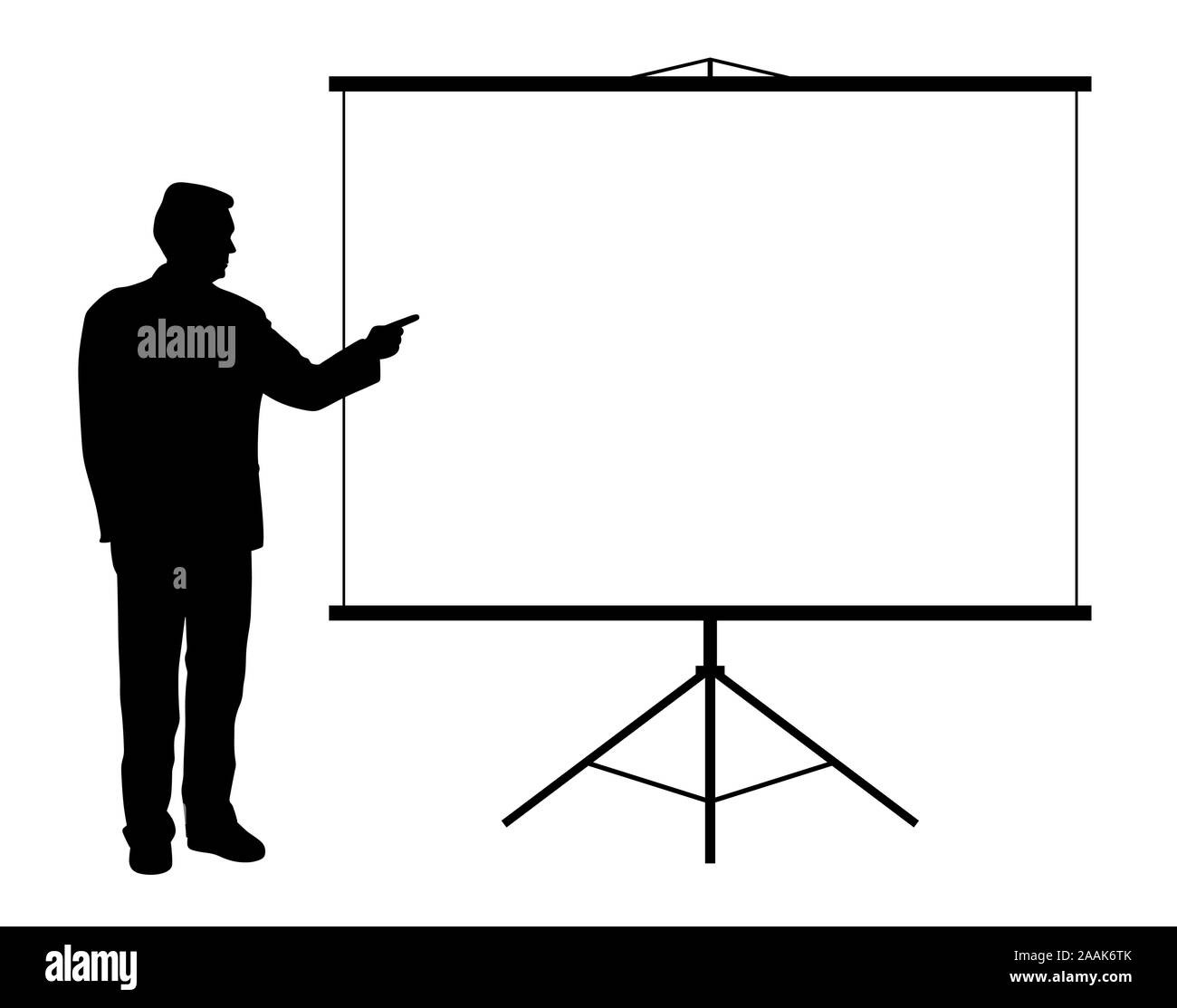 Man showing presentation on projection screen Stock Vector Image & Art ...