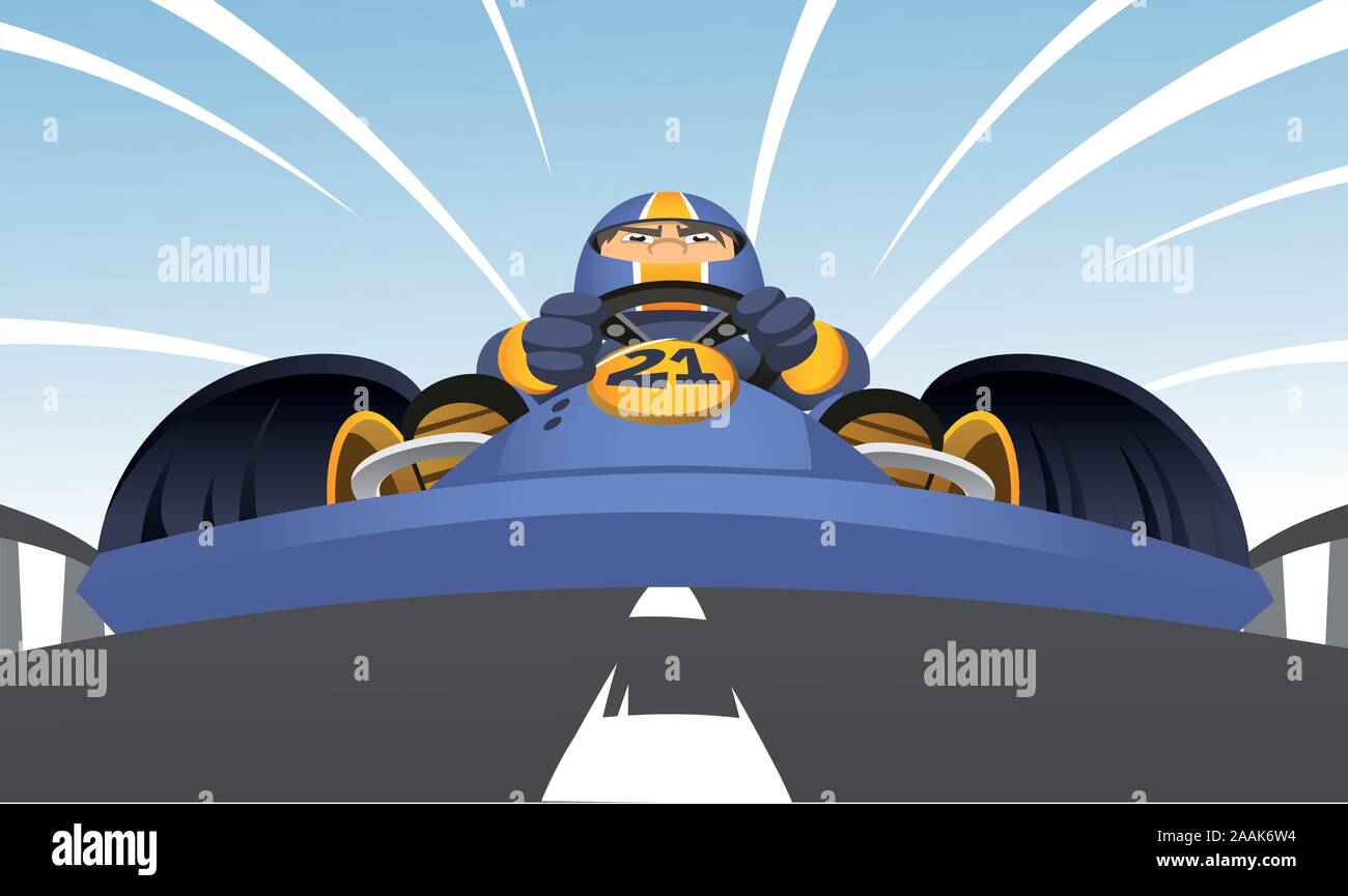 karting racer cartoon illustration Stock Vector Image & Art - Alamy