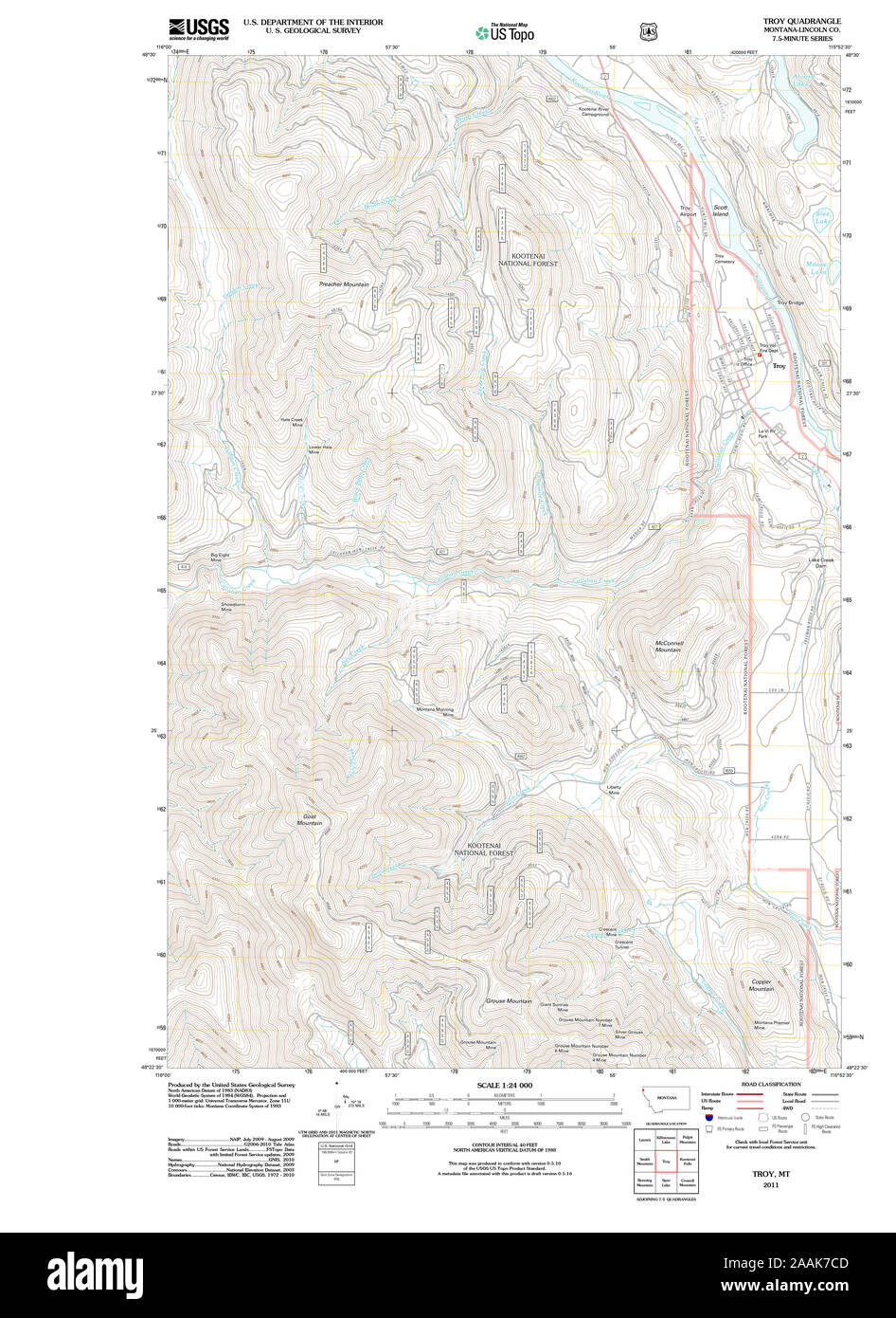 Troy, montana map hi-res stock photography and images - Alamy