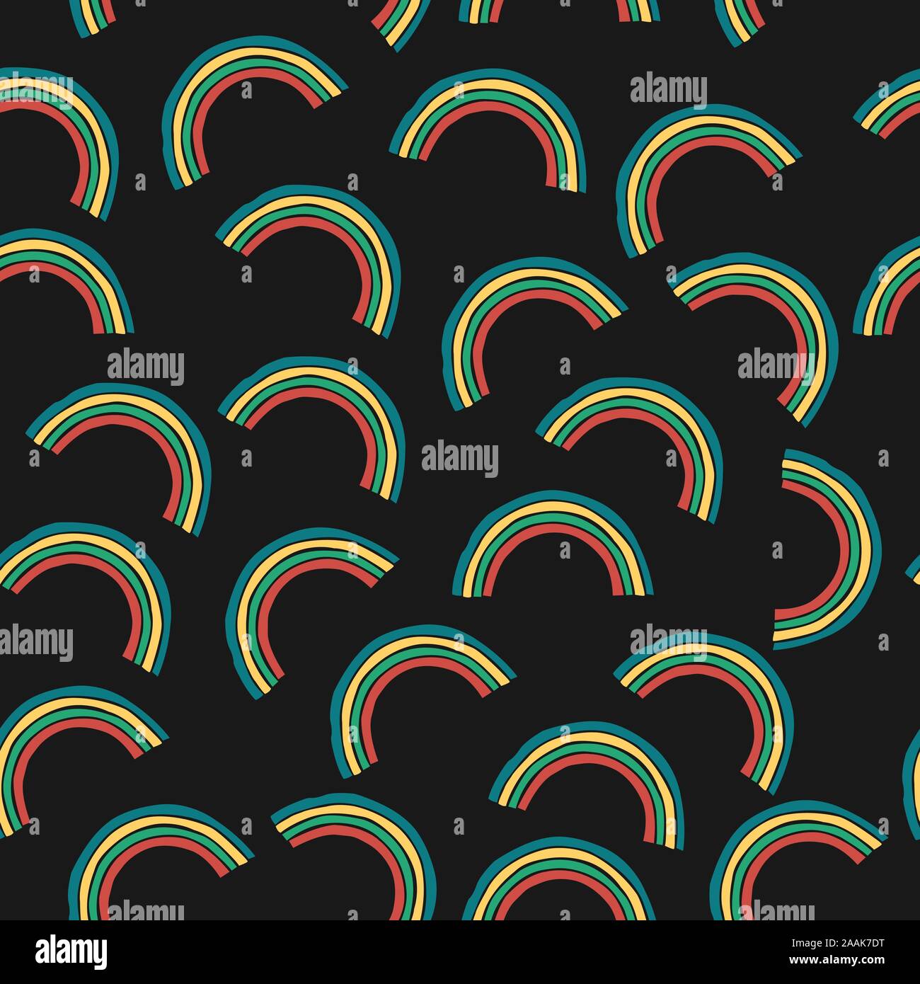 Seamless Terracotta pattern with rainbows. Repeating pattern. Childish ...