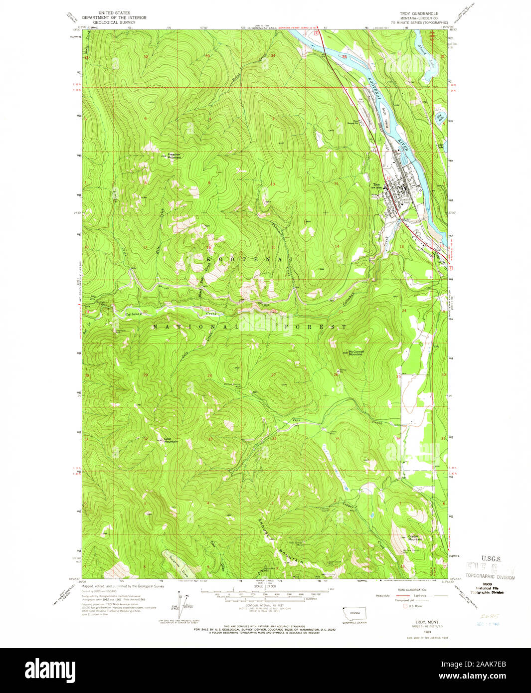 Troy, montana map hi-res stock photography and images - Alamy