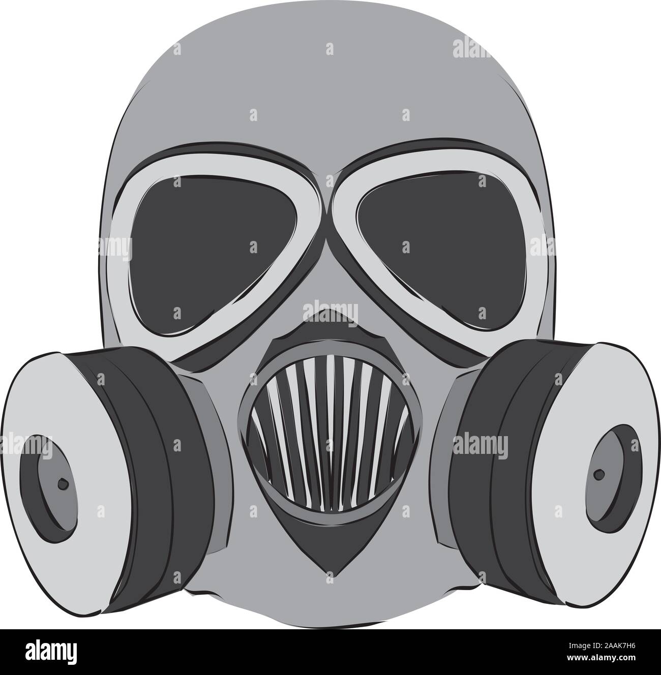 Cartoon simple gas mask, respirator protective design illustration ...