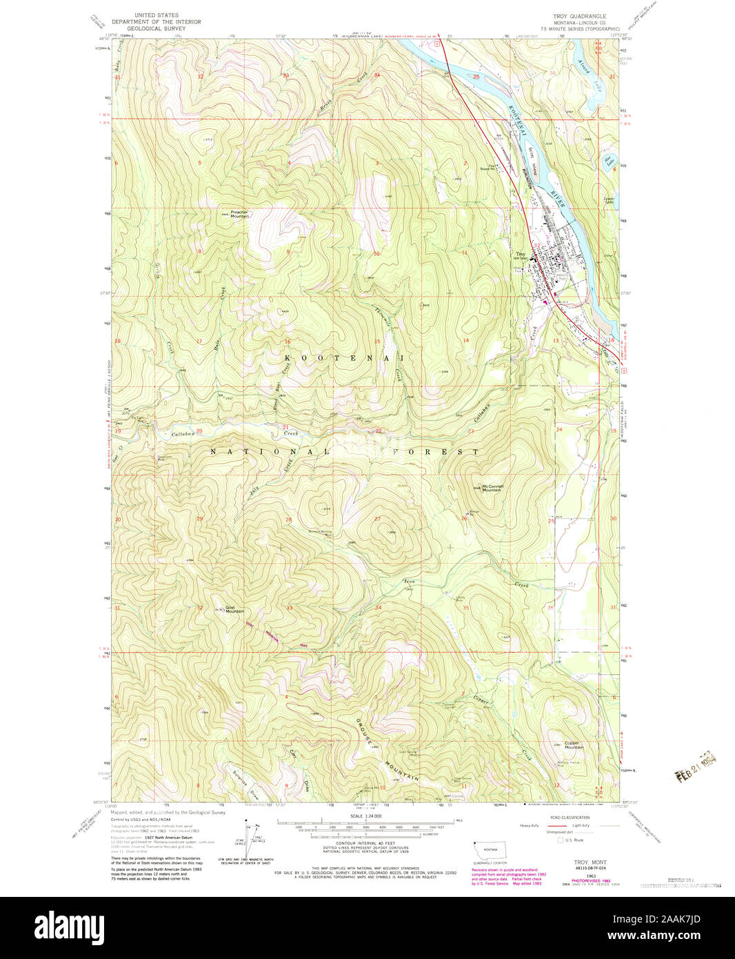 Troy, montana map Cut Out Stock Images & Pictures - Alamy