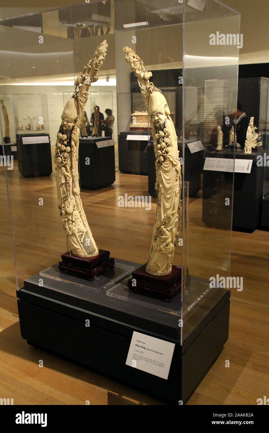 Chinese art on ivory in the Soumaya Museum in Polanco, Mexico city ...