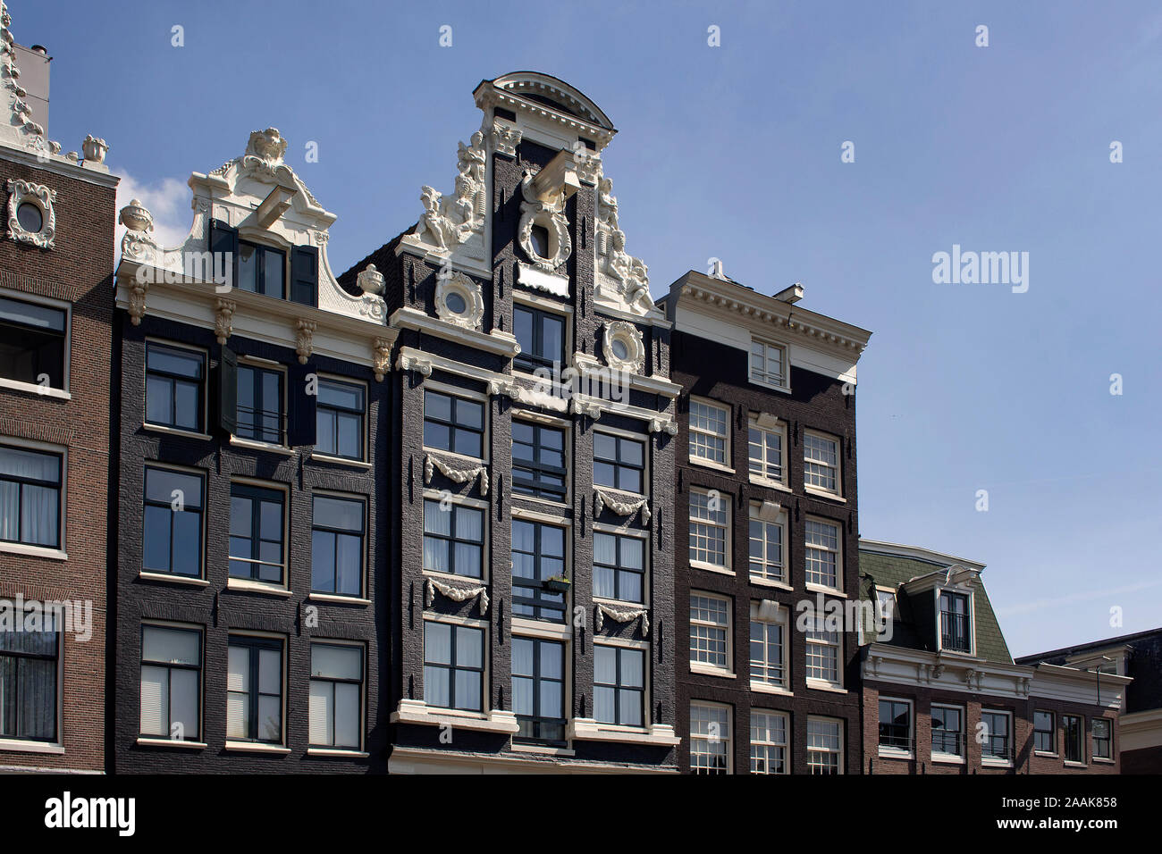 View of historical, traditional and typical buildings showing Dutch ...