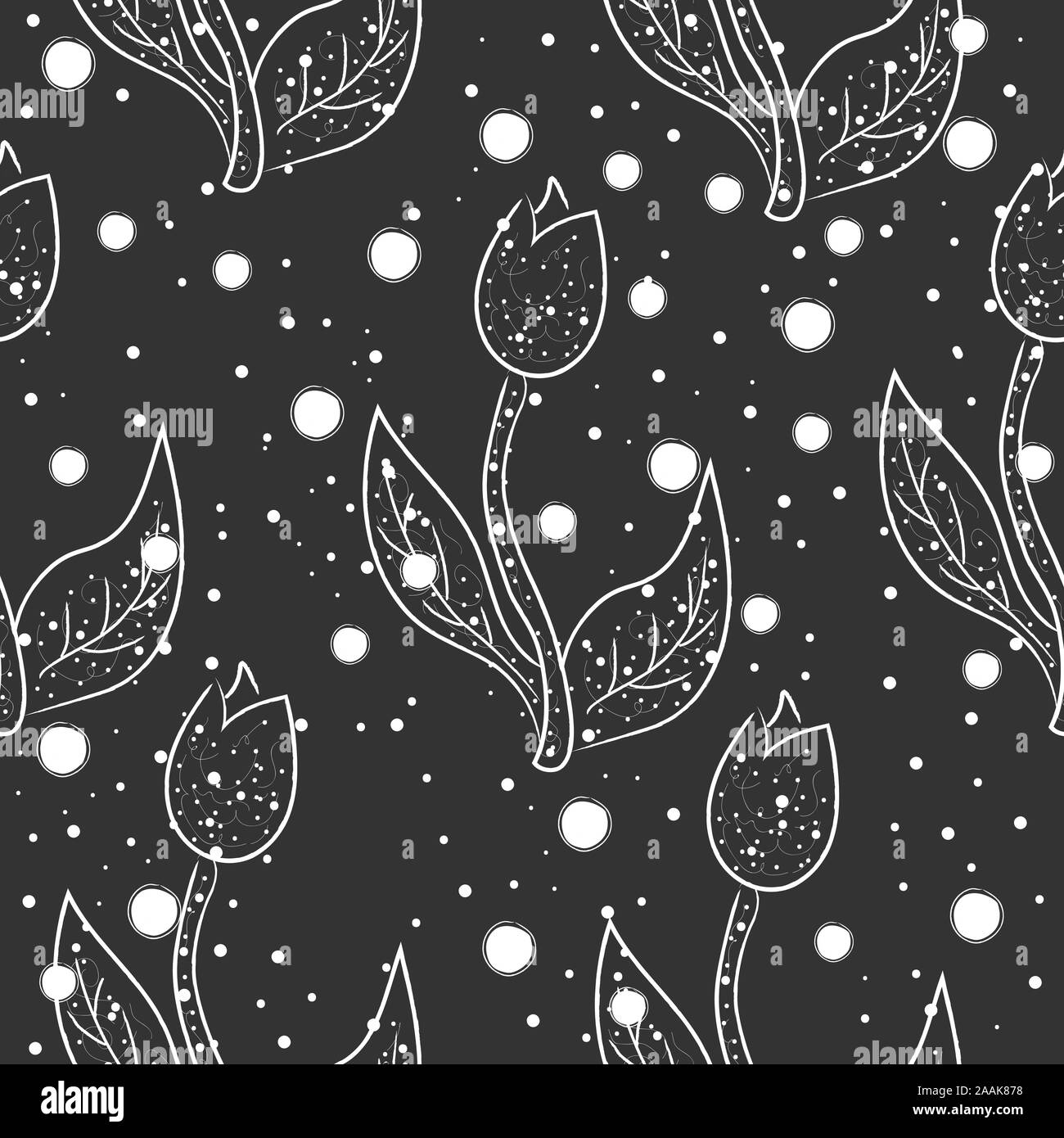 Seamless Hand Drawn Floral Pattern. Lovely Delicate Design. Repeating ...