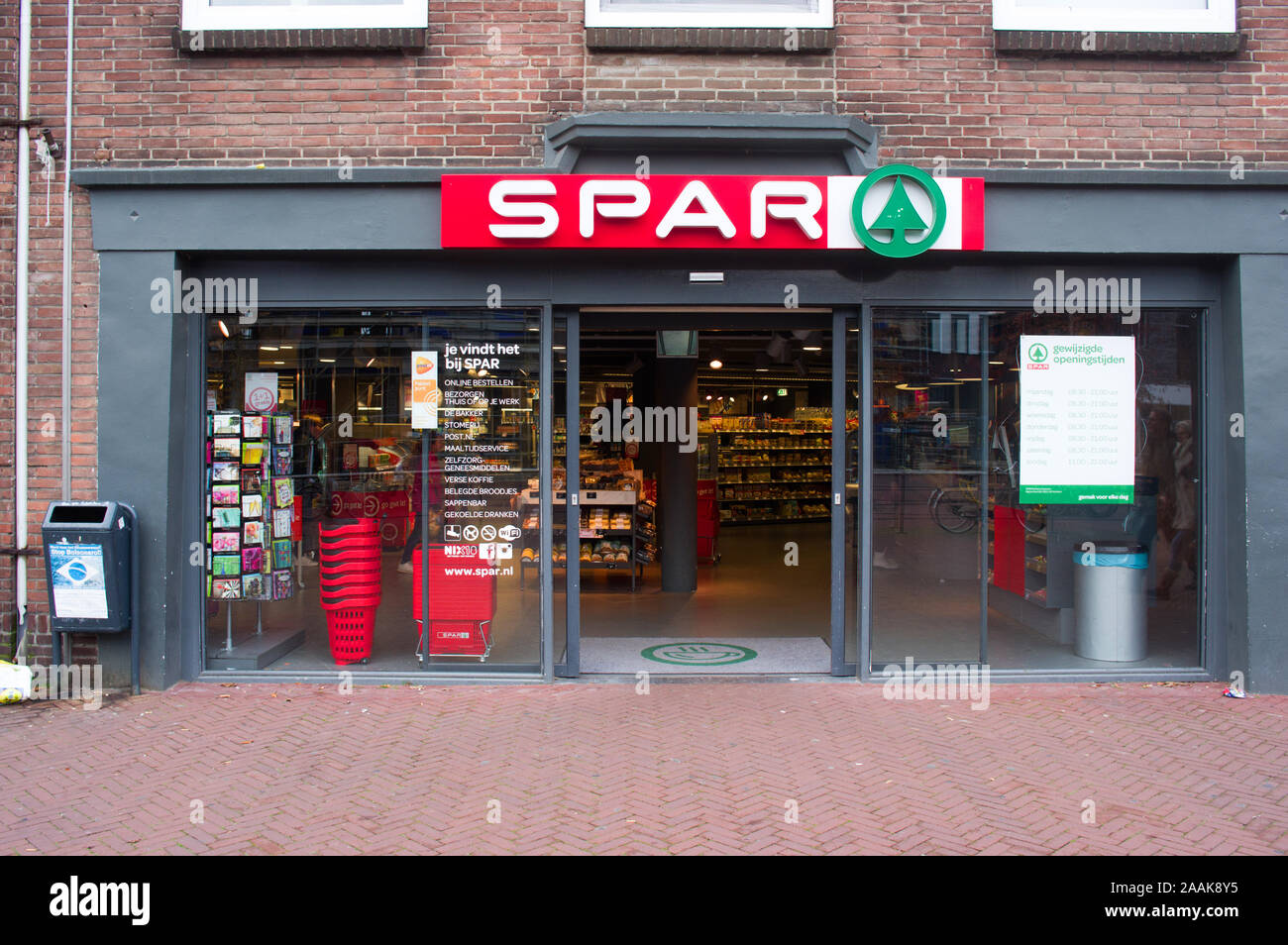 Arnhem, Netherlands - November 17,2019: Entrance of Spar store in ...