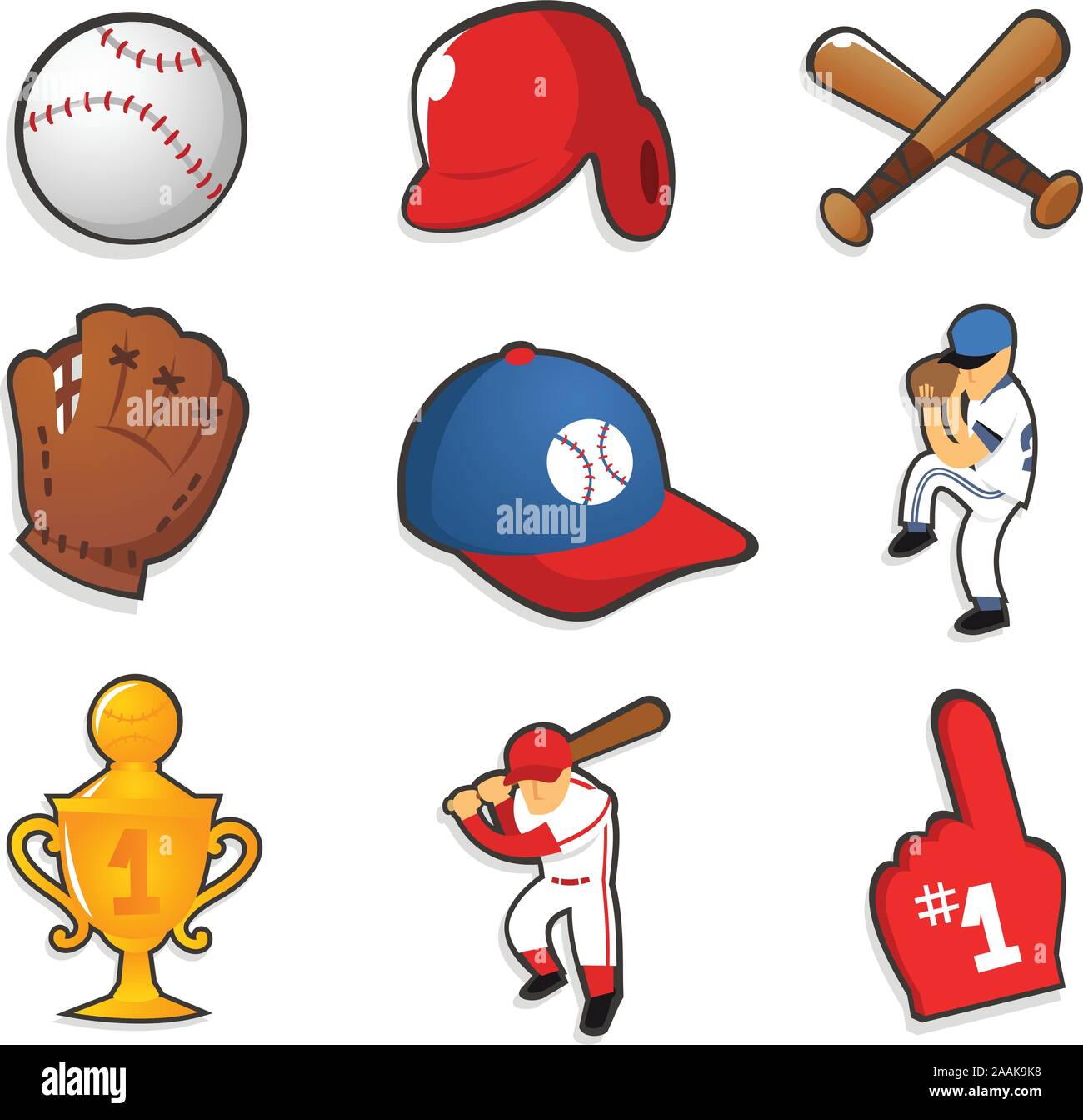 Baseball icons vector illustrations Stock Vector Image & Art - Alamy