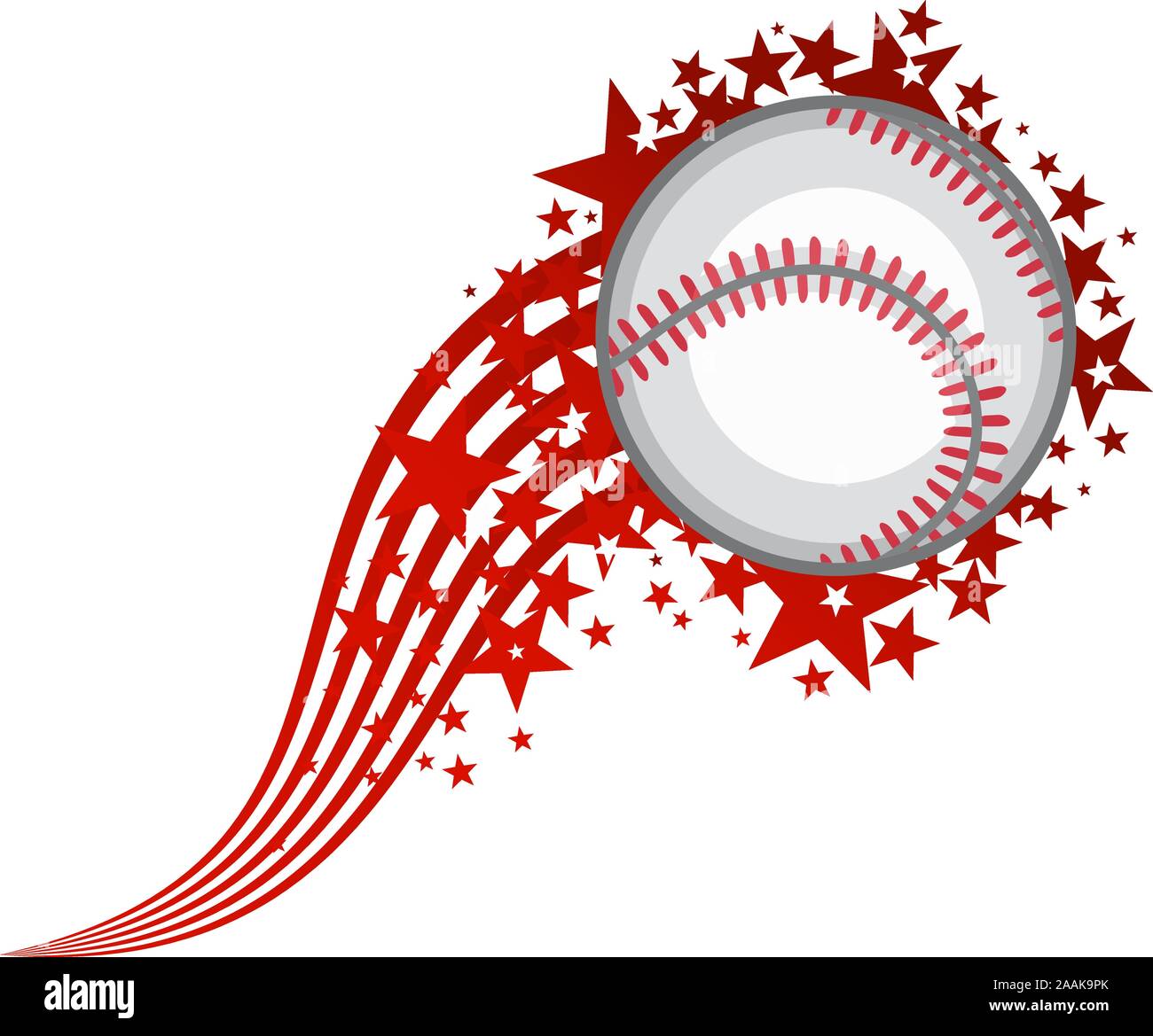 Full Star Flying Baseball Ball vector illustration Stock Vector Image ...
