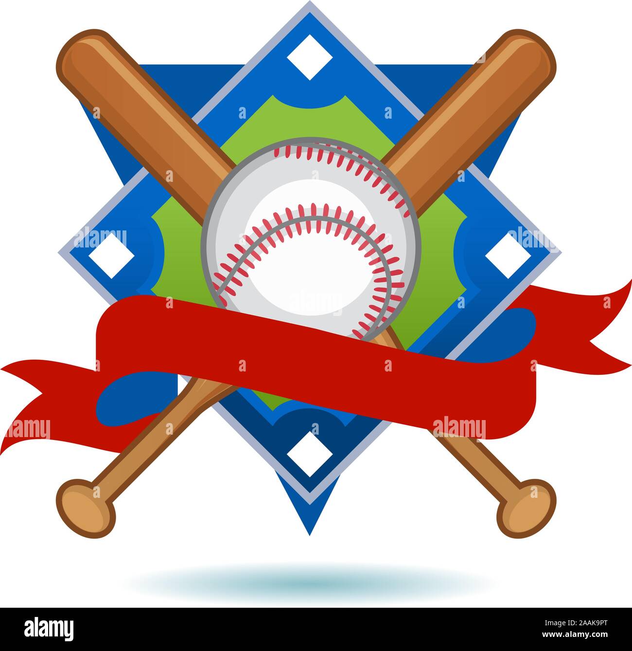 American Baseball Blue Insignia vector illustration Stock Vector Image ...