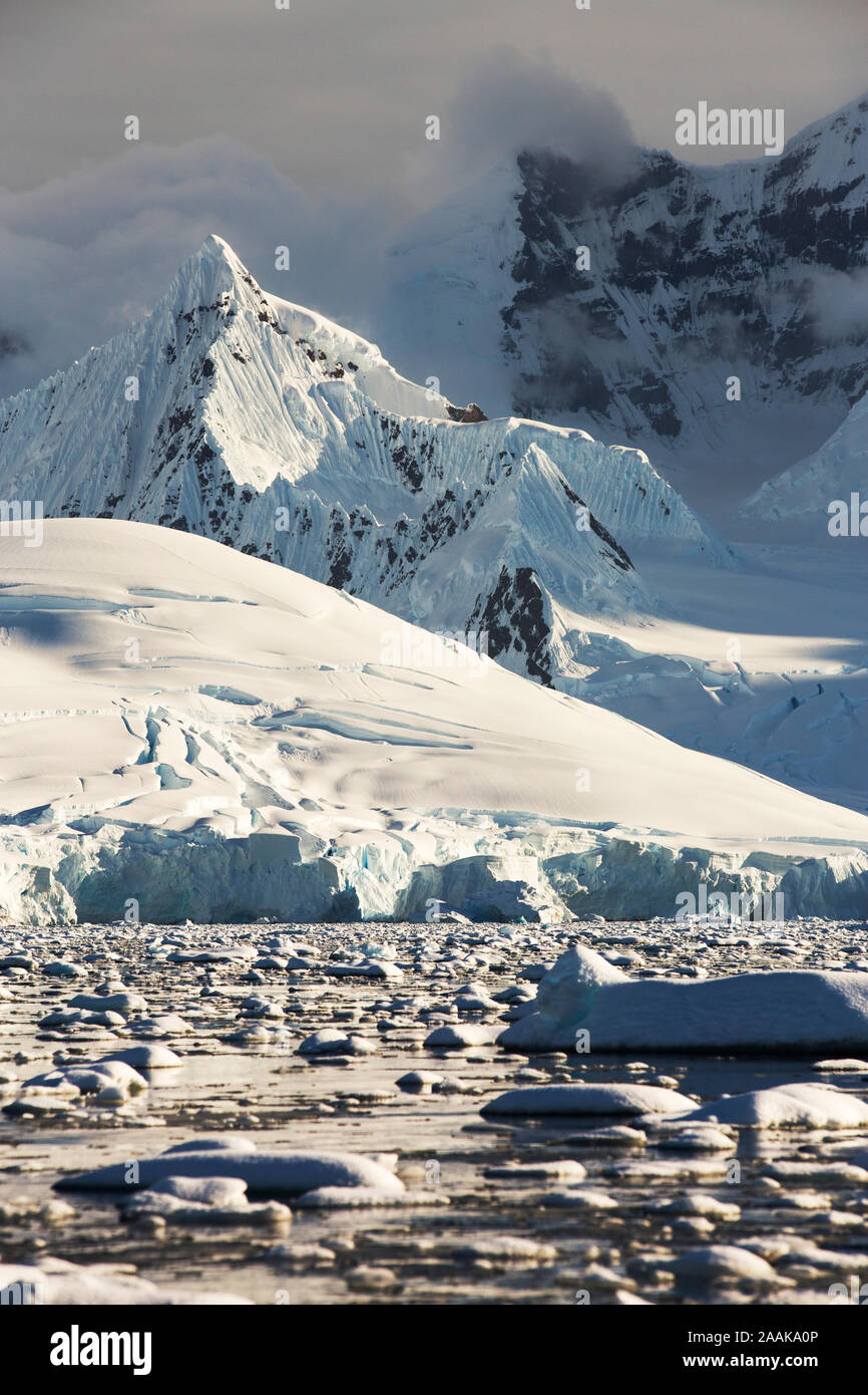 Ice spire. Antarctic glacial scenery on the Antarctic Peninsular near ...