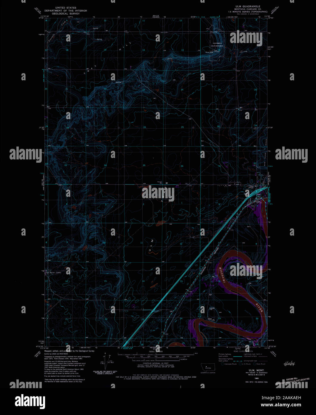 Map of ulm montana hi-res stock photography and images - Alamy