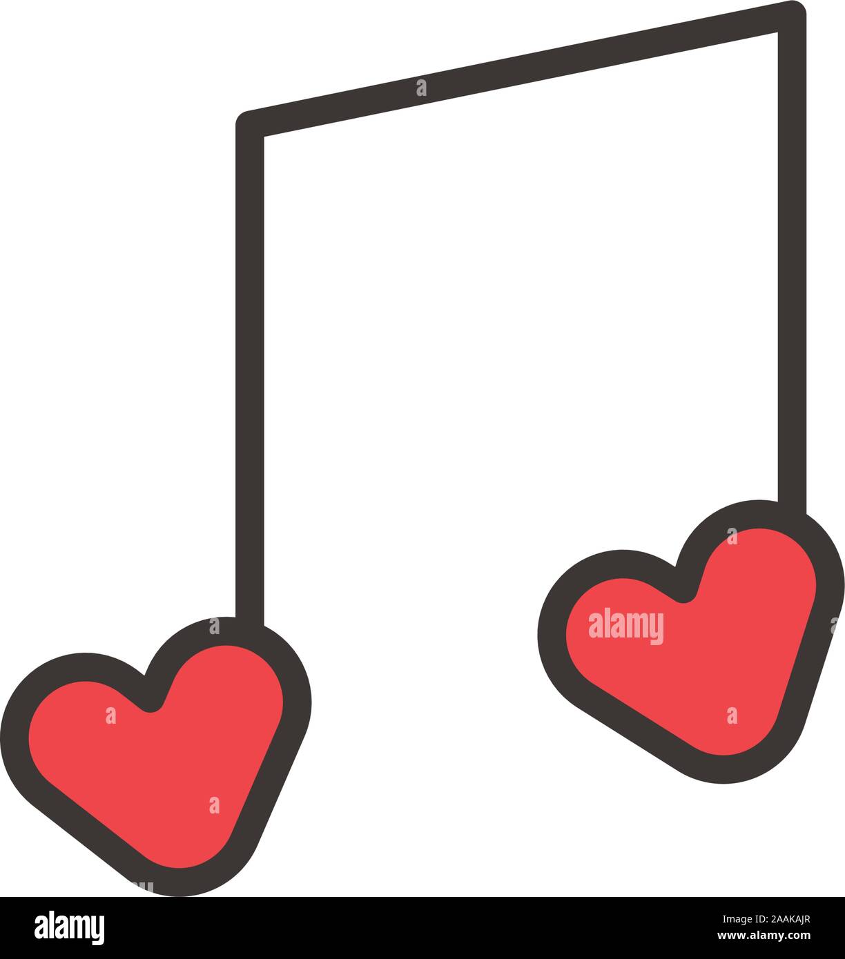 happy valentines day music notes with hearts Stock Vector Image & Art ...
