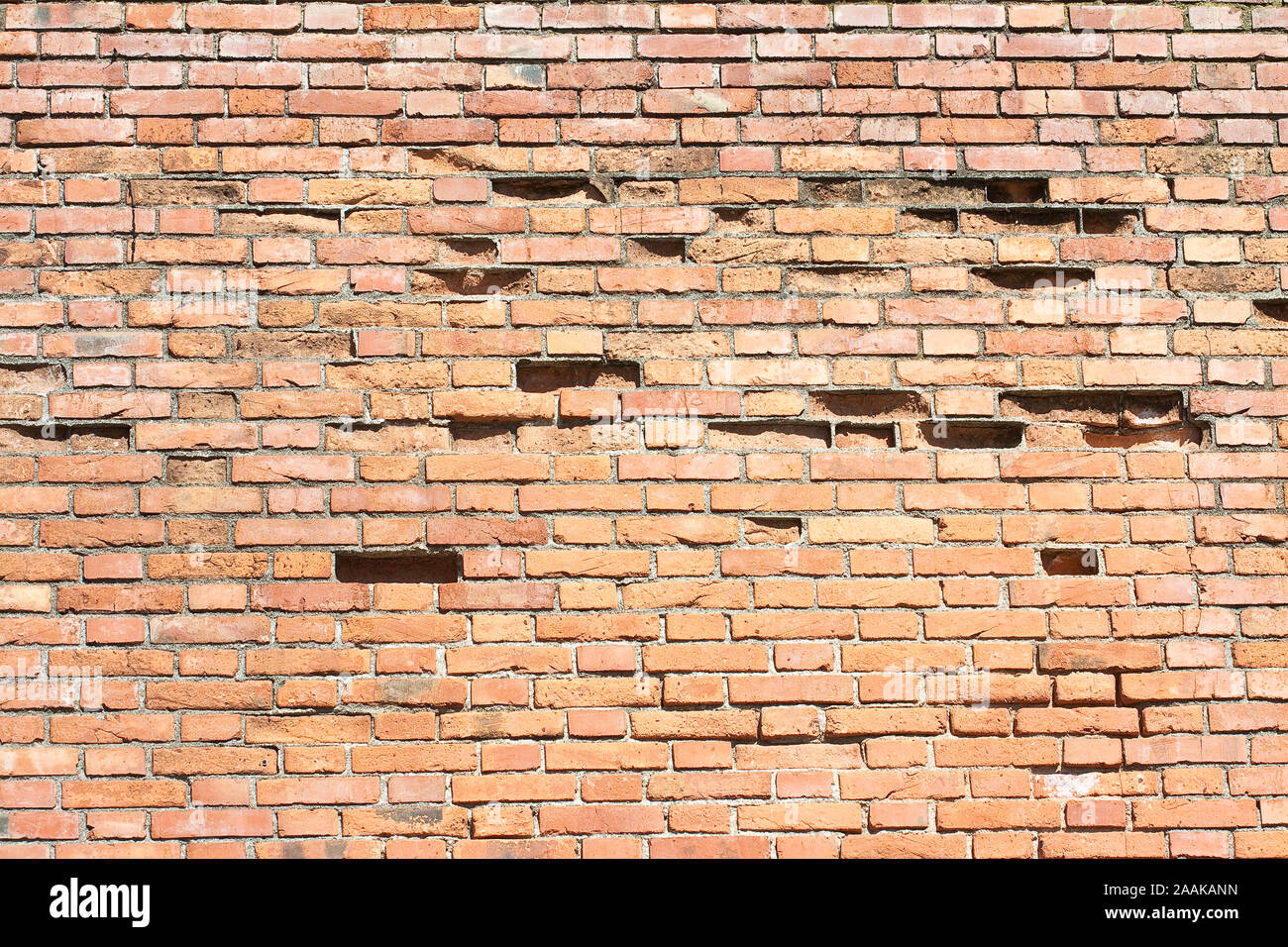Old italian brick wall with damaged bricks Stock Photo - Alamy