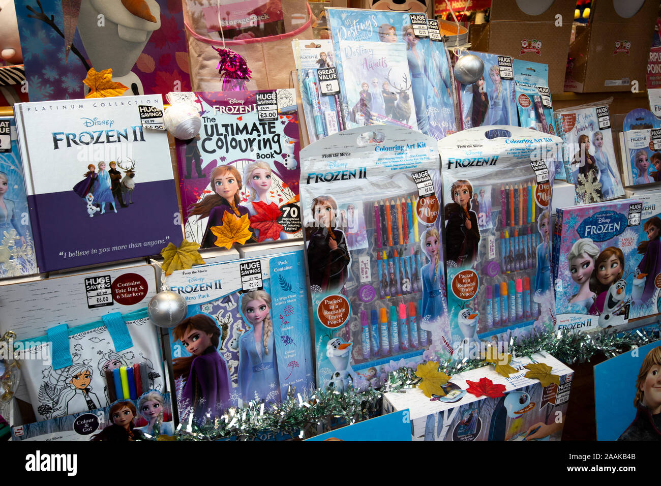 Frozen 2 merchandise displayed in shop window, animated film by Walt ...