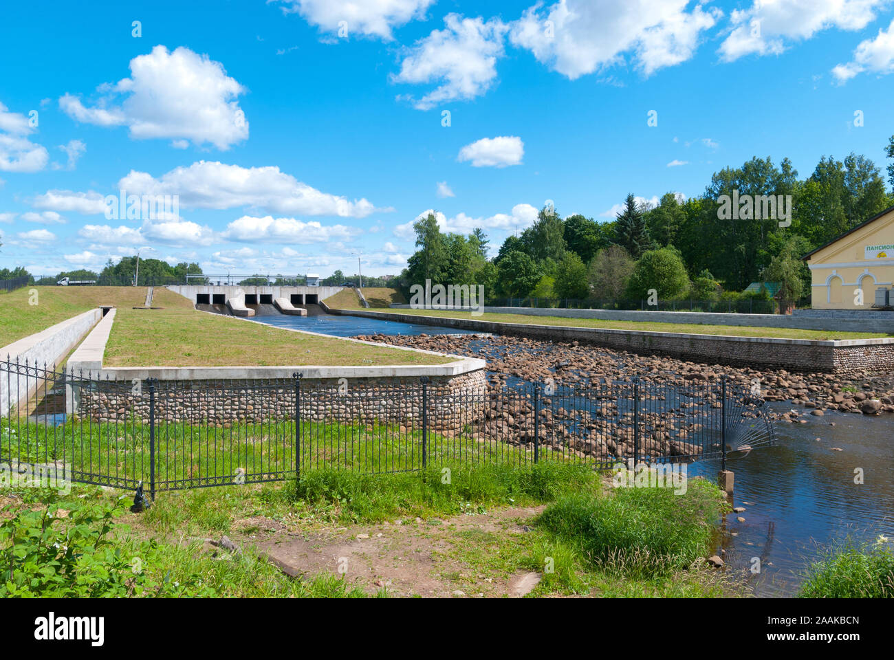 Saint-Petersburg, Russia – June 28, 2019: The hydro complex of the ...