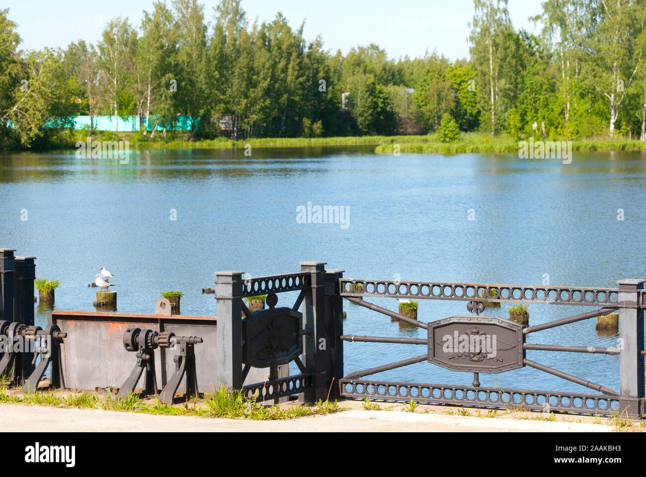 Saint-Petersburg, Russia – June 3, 2019:The reservoir of The Okhta ...