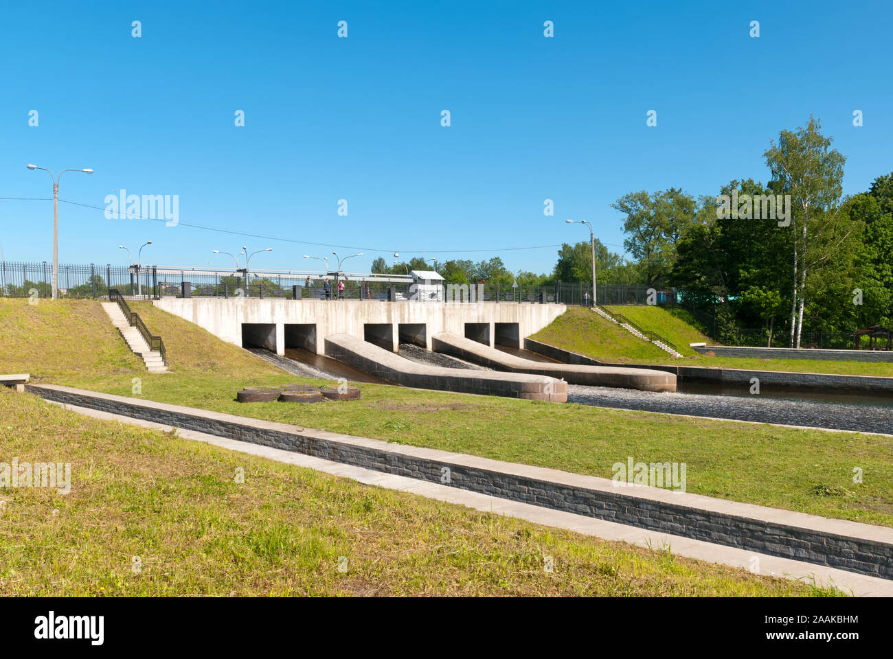 Saint-Petersburg, Russia – June 3, 2019: The hydro complex of the ...
