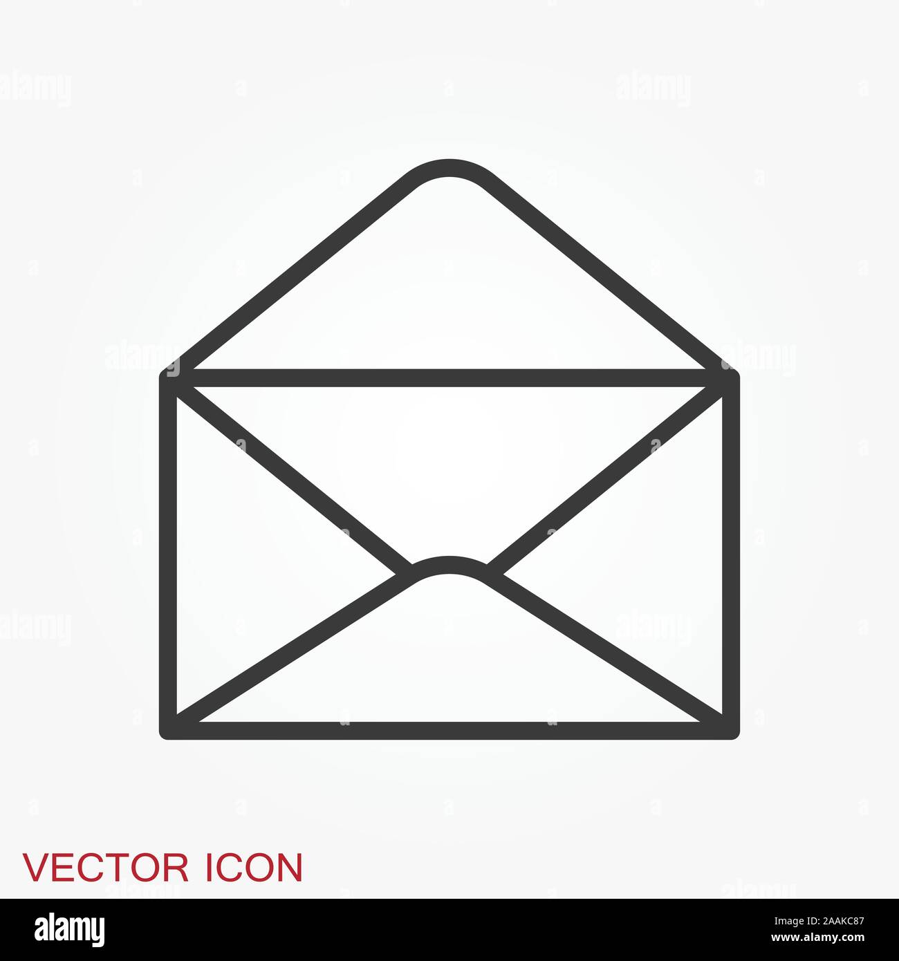 Envelope icon, vector mail envelope and letter symbol Stock Vector ...