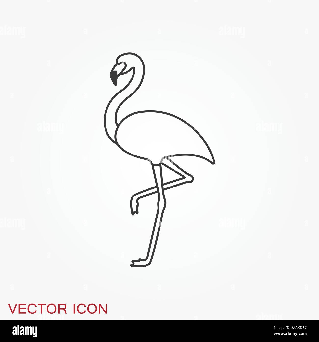 Flamingo icon, minimalistic vector illustration, symbol of bird Stock ...