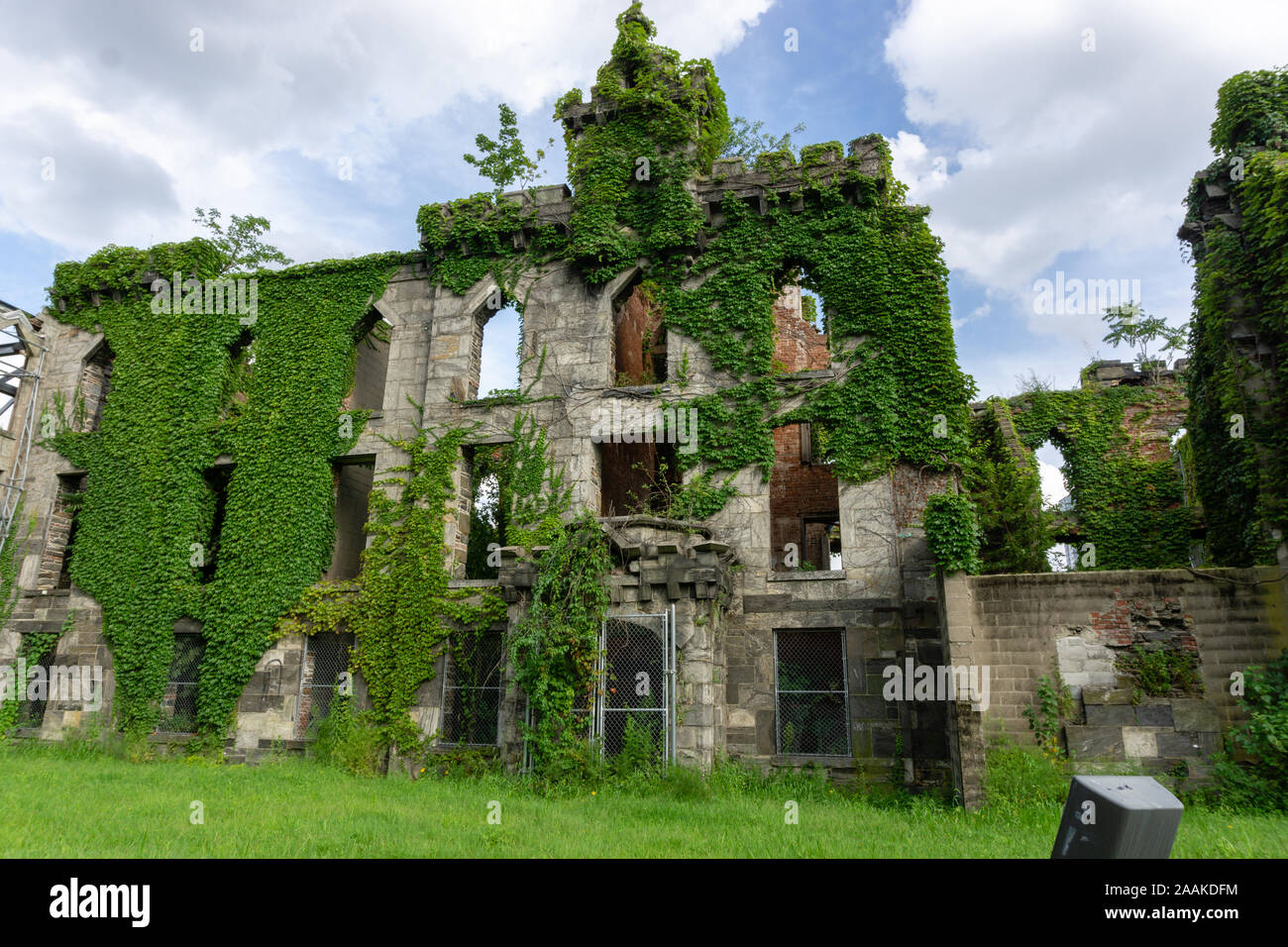 The wall of Smallpox Hospital- Roosevelt Island, New York City Stock ...