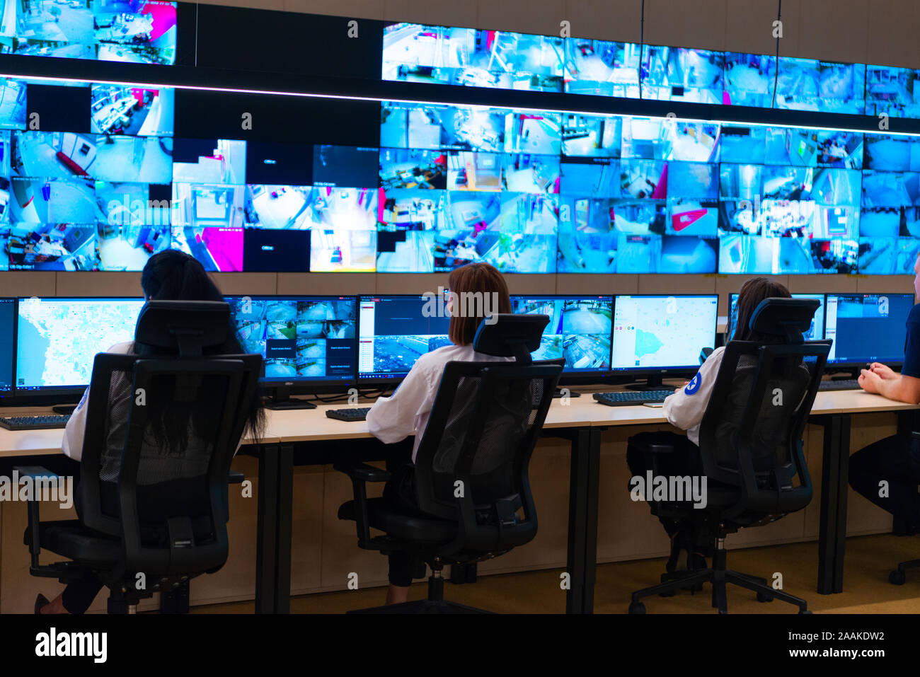 Control room monitors blurred hi-res stock photography and images - Alamy