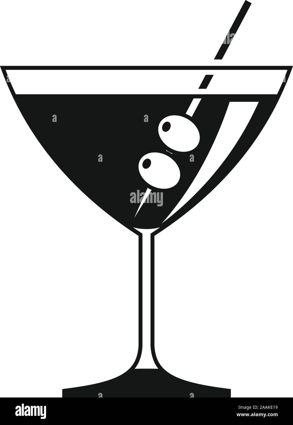 Olive cocktail icon. Simple illustration of olive cocktail vector icon ...