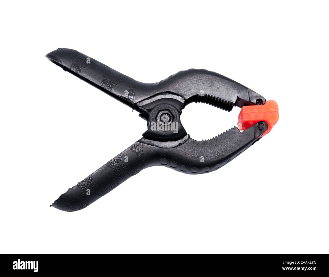 Tools collection - plastic clamp isolated on white background Stock ...