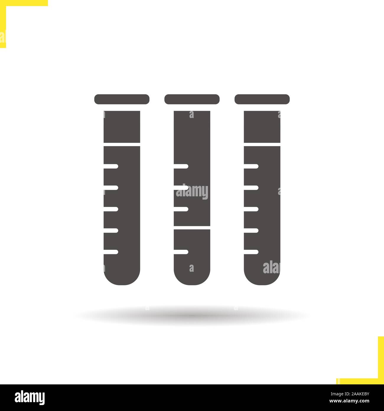 Test tubes icon. Drop shadow silhouette symbol. Vector isolated ...