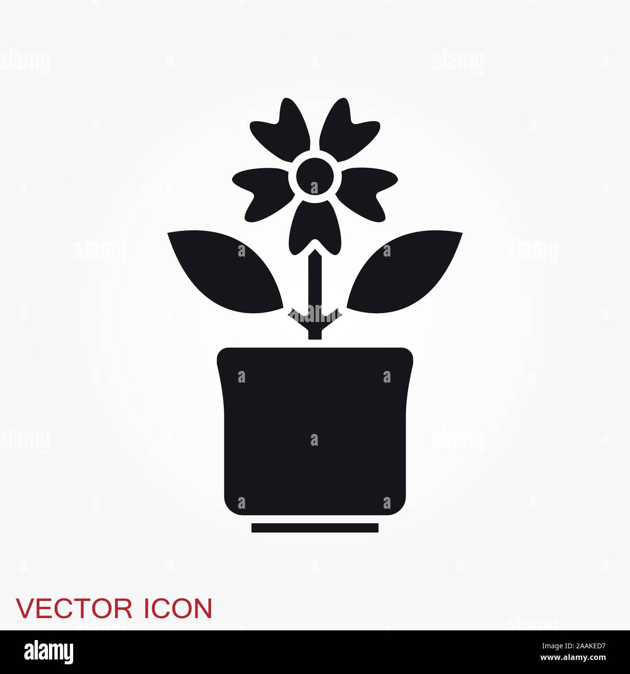 Flowerpot icon, vectorized plants in a pot, flower symbol Stock Vector ...