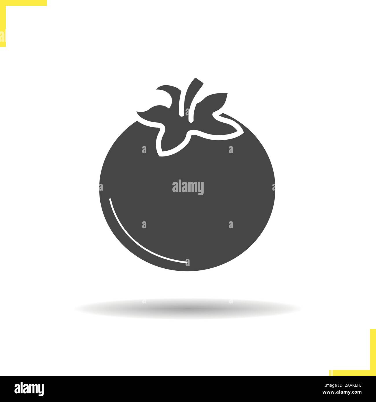 Tomato icon. Drop shadow ripe tomato silhouette symbol. Seasonal ...