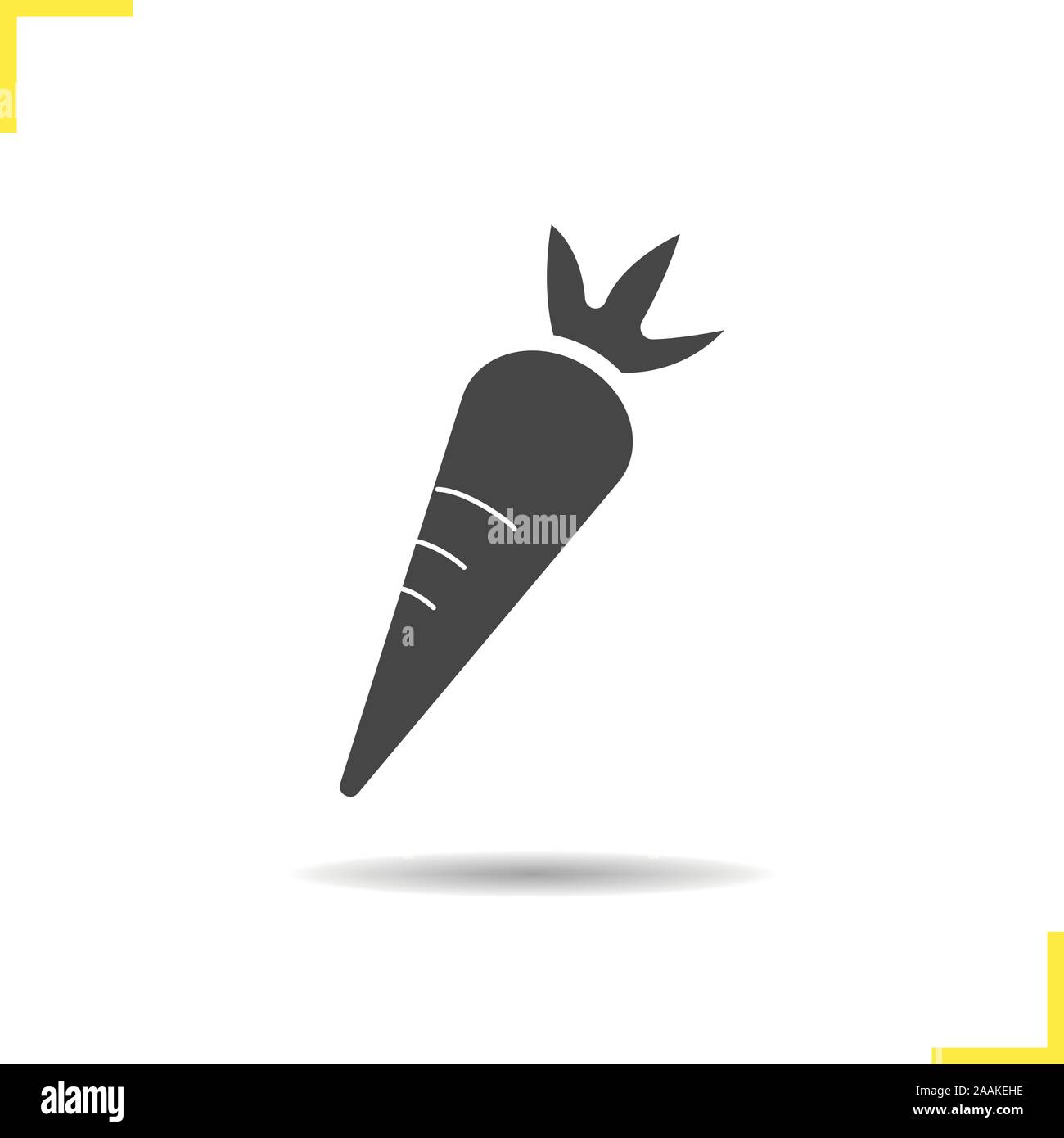 Carrot icon. Drop shadow silhouette symbol. Carrot vegetable. Vector ...
