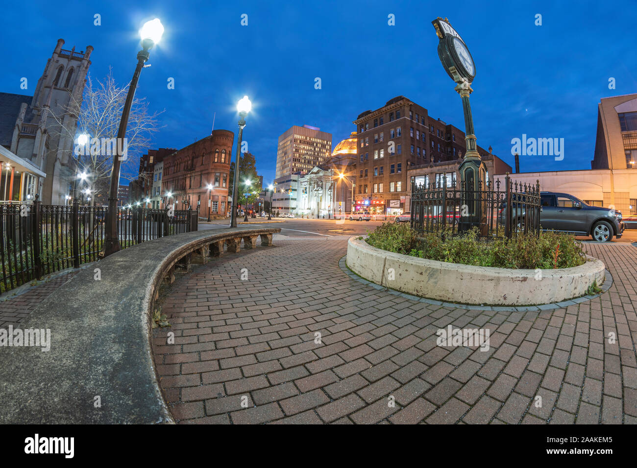 Utica, New York - Nov 11, 2019: Fisheye View of the Historic Area ...