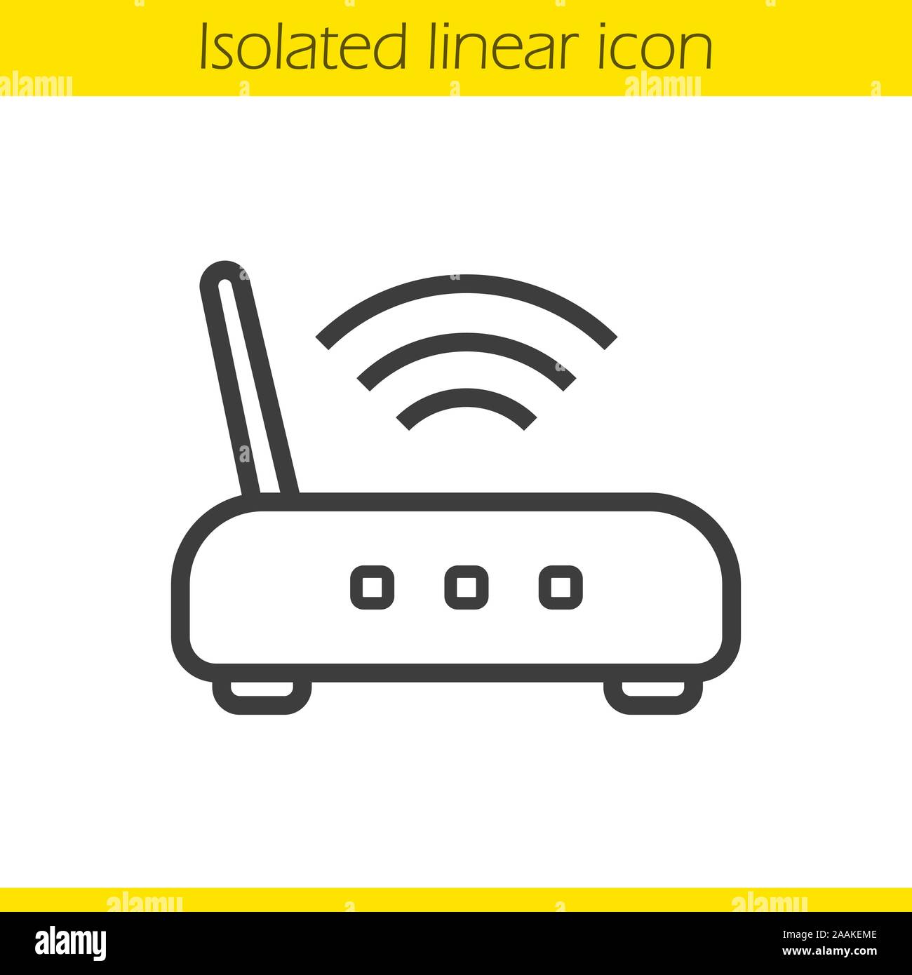 Wi fi router linear icon. Thin line illustration. Wifi signal contour ... Wi fi router linear icon. Thin line illustration. Wifi signal contour ...