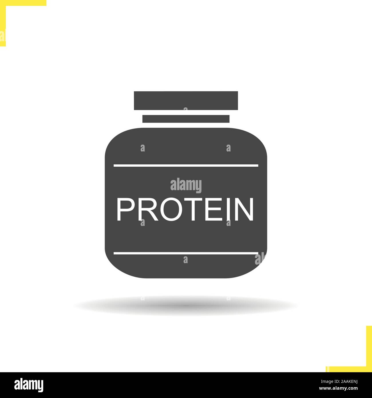 Protein powder icon. Drop shadow silhouette symbol. Vector isolated ...