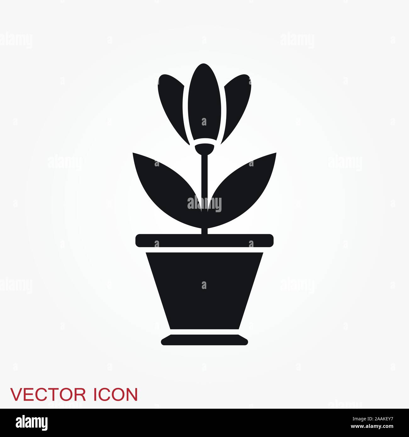 Flowerpot icon, vectorized plants in a pot, flower symbol Stock Vector ...