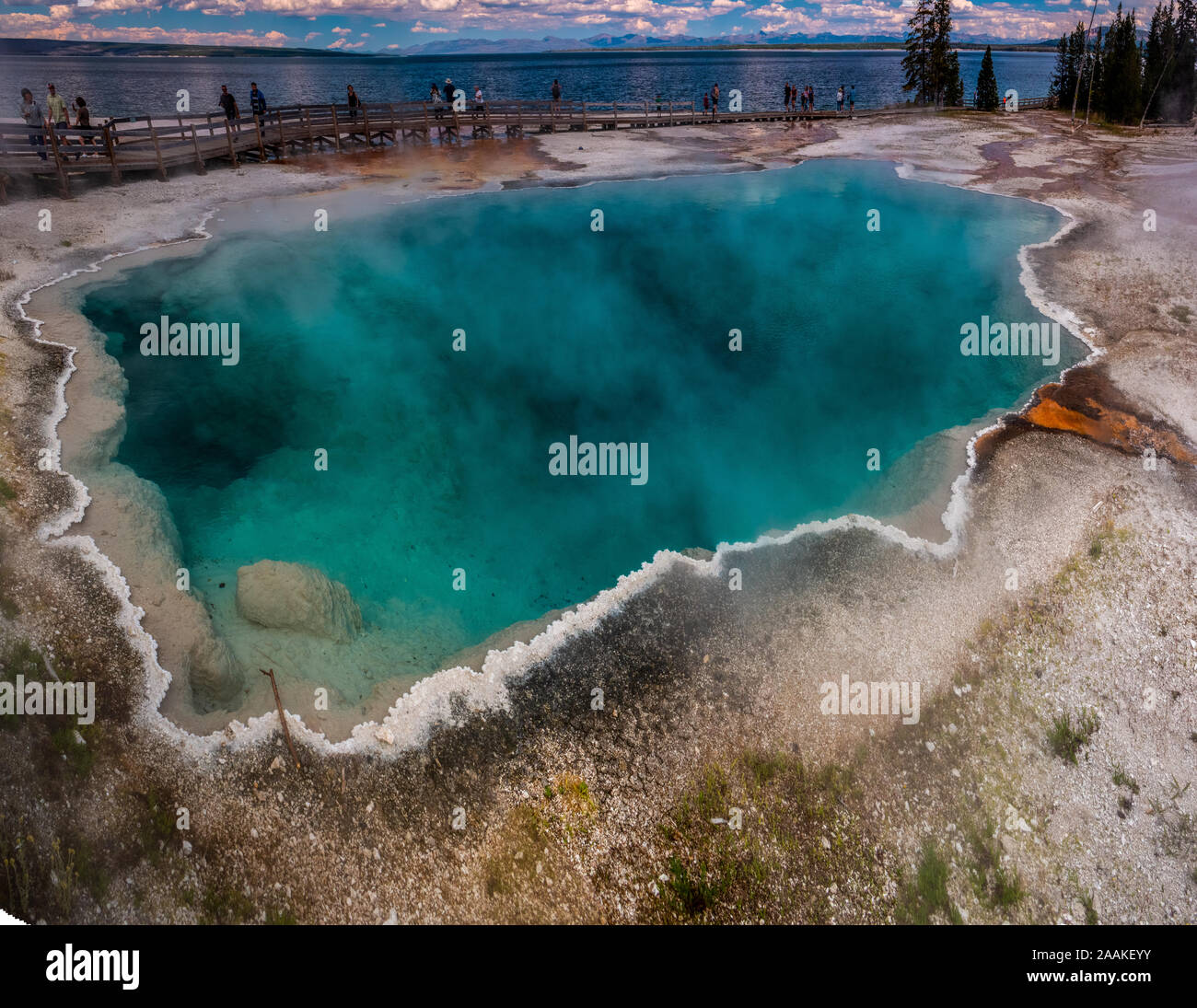 Thumb Paint Pots and black pool Yellowstone National Park Stock Photo ...