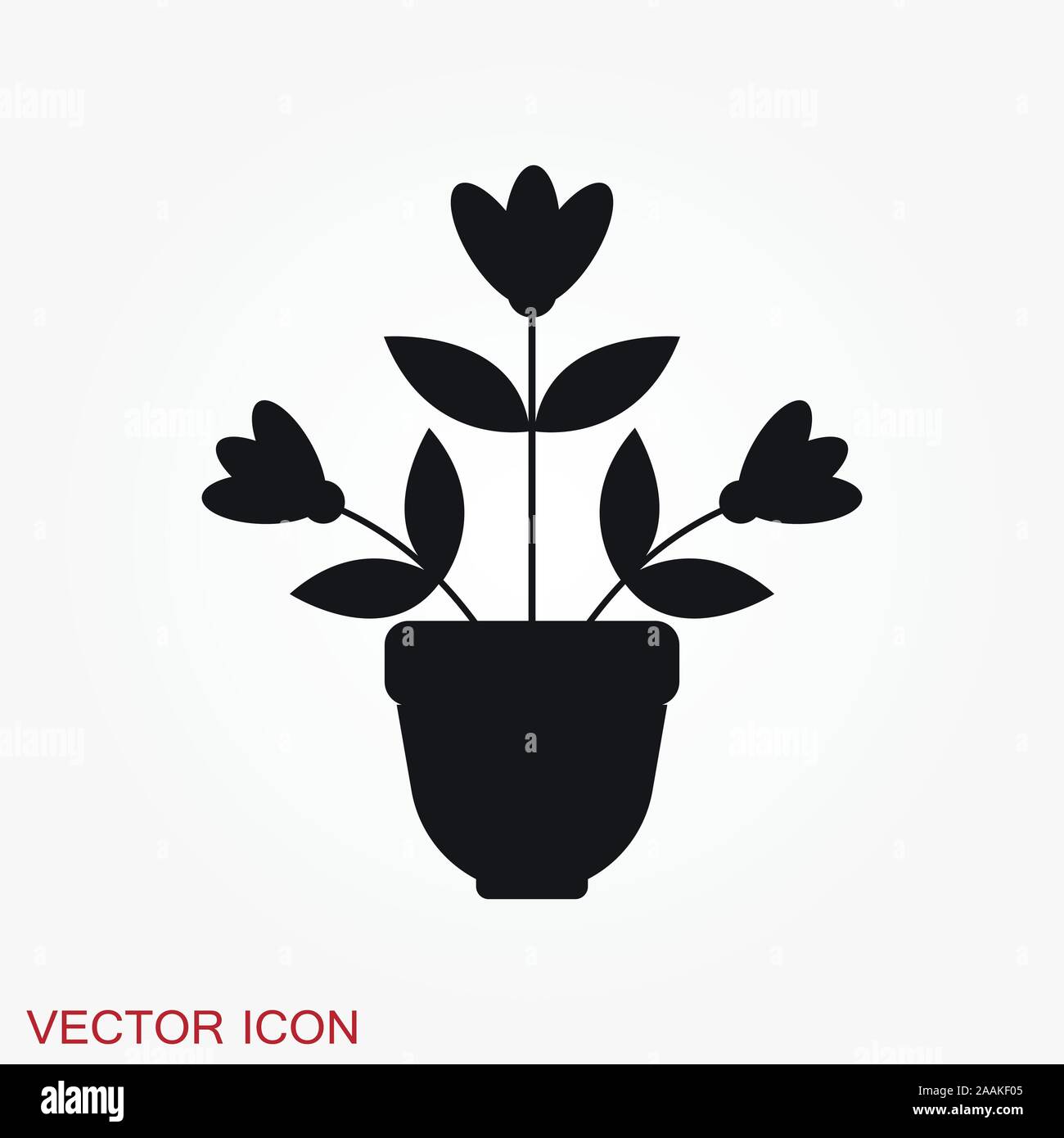 Flowerpot icon, vectorized plants in a pot, flower symbol Stock Vector ...