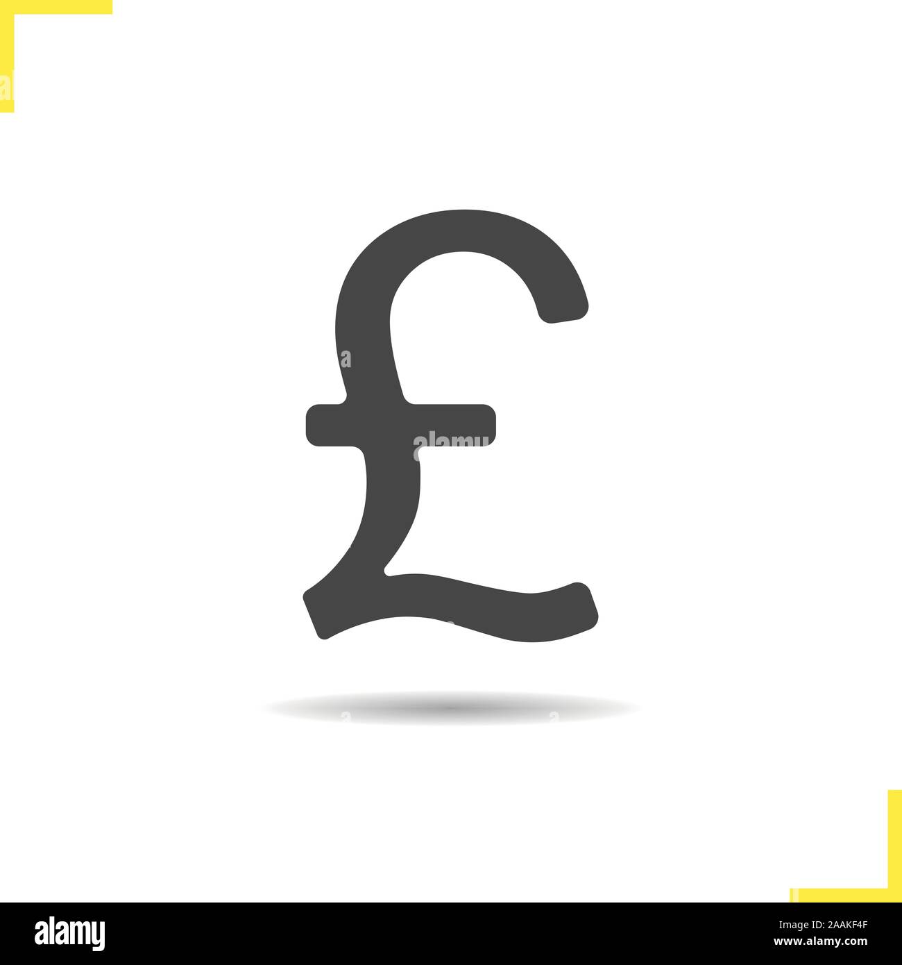 Pound icon. Drop shadow gbp silhouette symbol. Great Britain national ...
